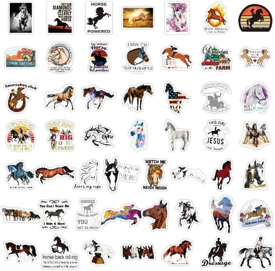 50pcs Horse Riding Stickers Horse Dressage Equestrian Animal - Etsy