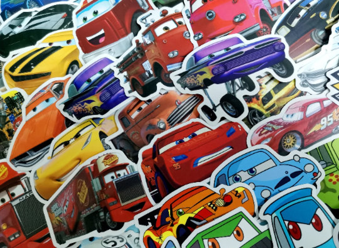 50 PCS Cartoons Cars Stickers for Kids Sticker Pack Decoration Laptop ...