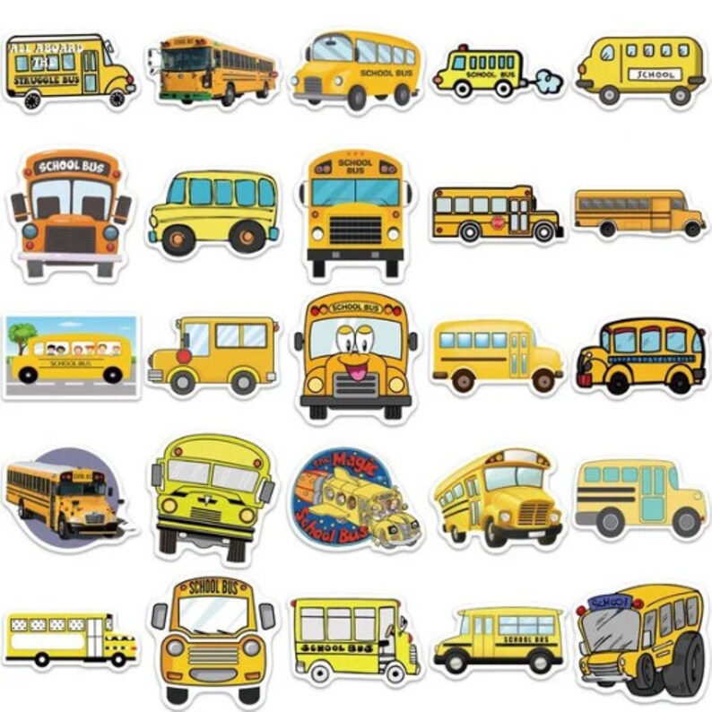 50pcs School Bus Stickers Funny Decals for Decorative Kid Teen - Etsy