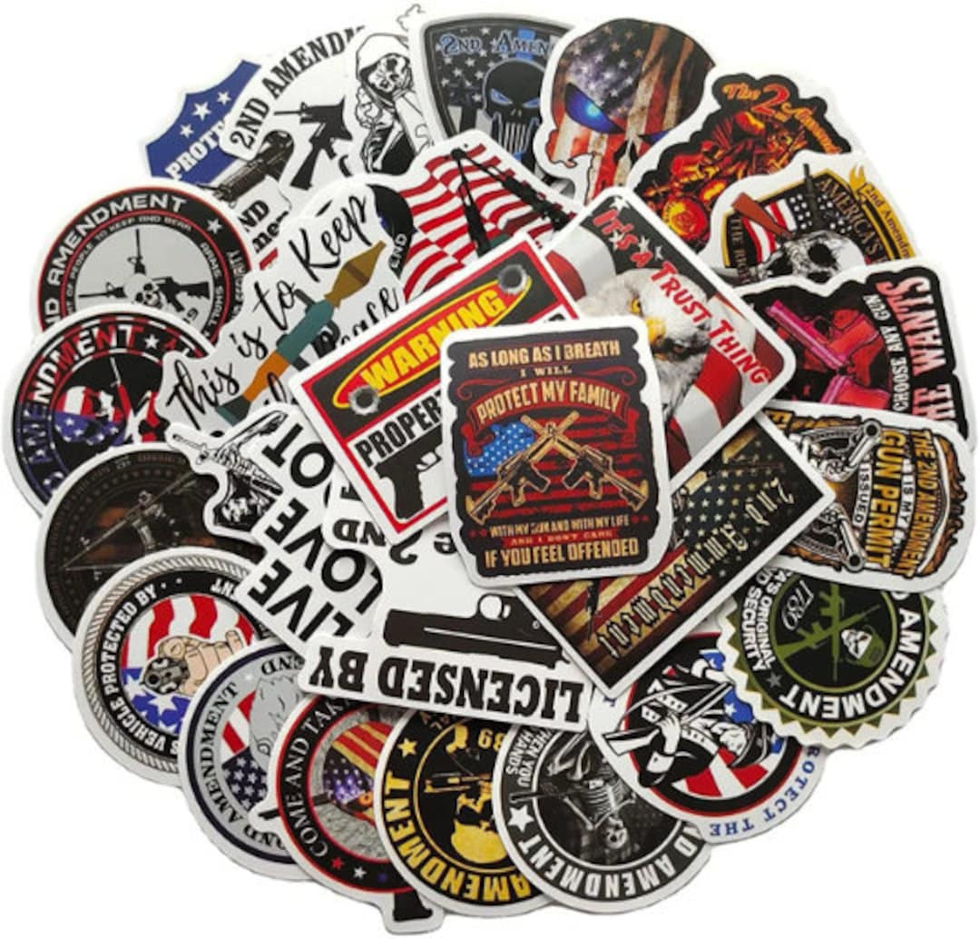 50pcs American 2nd Amendment Stickers Pack Decoration for Laptop Helmet ...