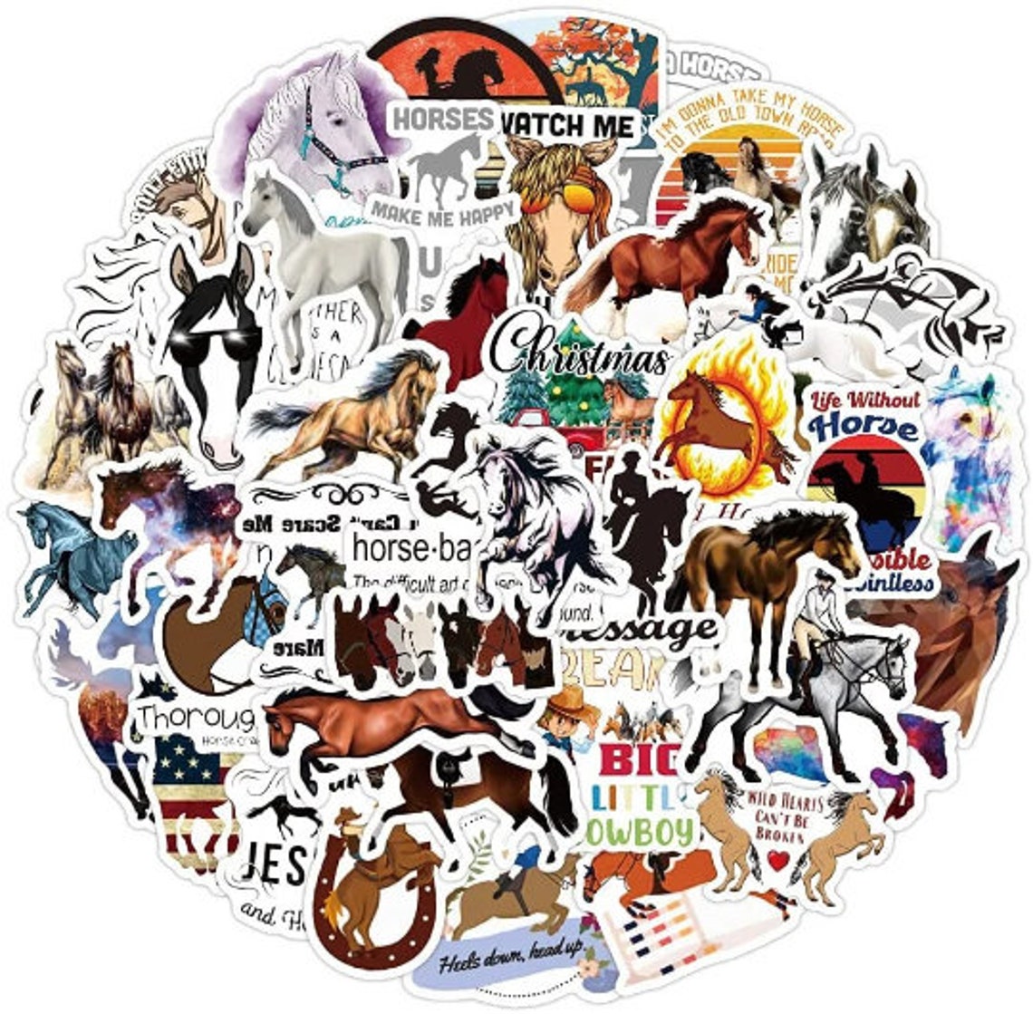 50pcs Horse Riding Stickers Horse Dressage Equestrian Animal - Etsy