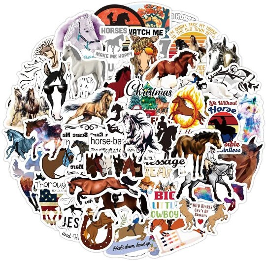 50pcs Horse Riding Stickers Horse Dressage Equestrian Animal - Etsy