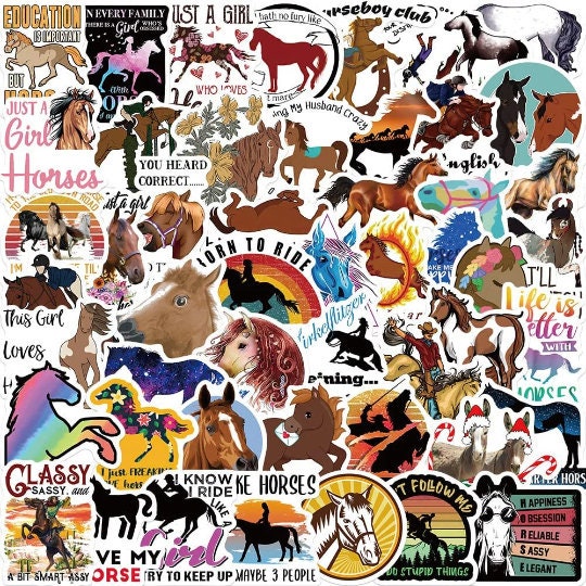 50pcs Horse Riding Stickers Horse Dressage Equestrian Animal - Etsy