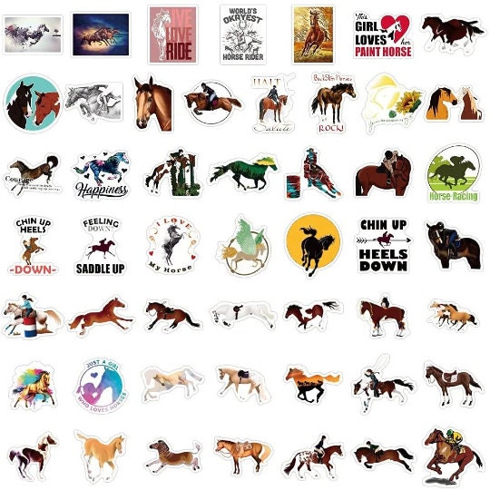 50pcs Horse Riding Stickers Horse Dressage Equestrian Animal - Etsy