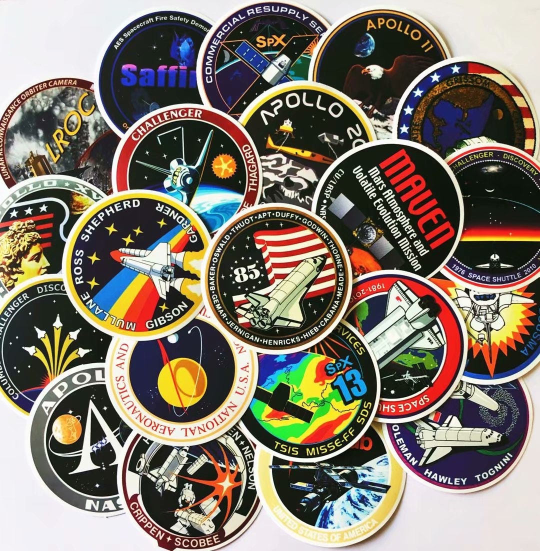 45 Pcs NASA Mission Badge Vinyl Stickers Lot Space Shuttle - Etsy