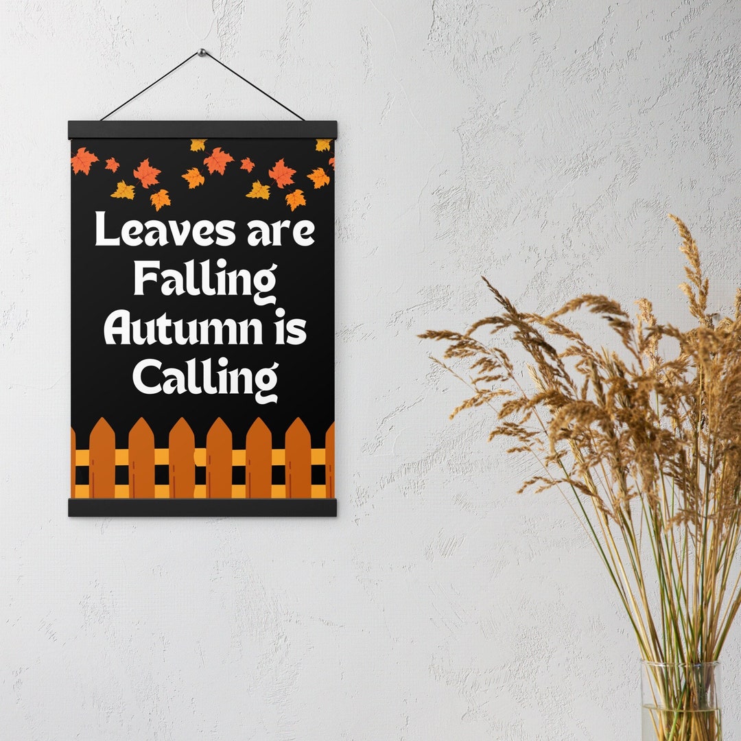 Falling Leaves Wall Art: Vibrant Autumn Poster With Hanging Kit - Etsy