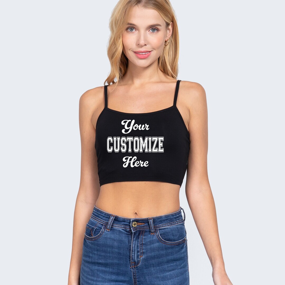 Customizable Cotton Cami Crop Top, Personalized Design - Etsy