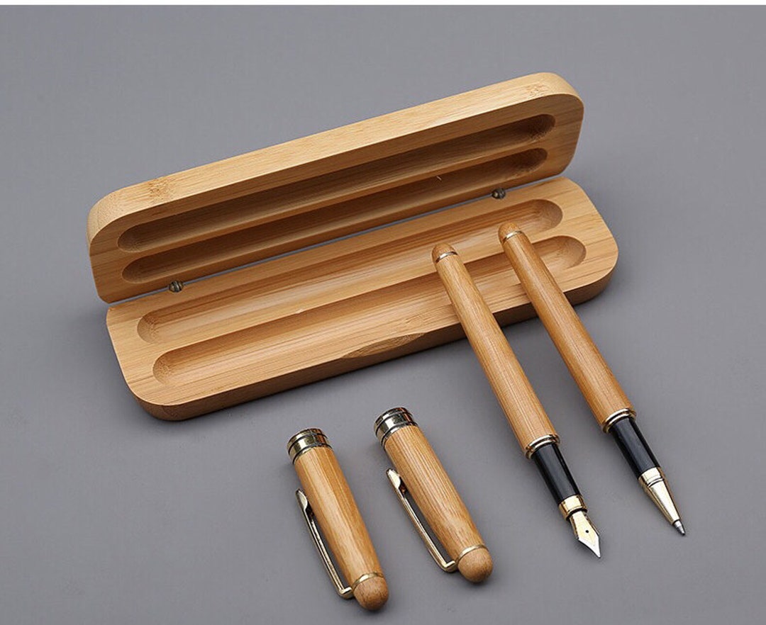 Personalized Wood Pen Case Set: Engraved Business Gift - Etsy