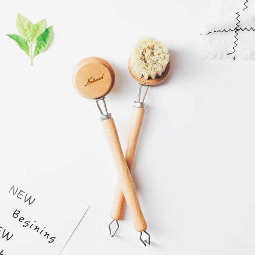 Natural Wooden Pan Dish Brush Kitchen Cleaning Supply - Etsy