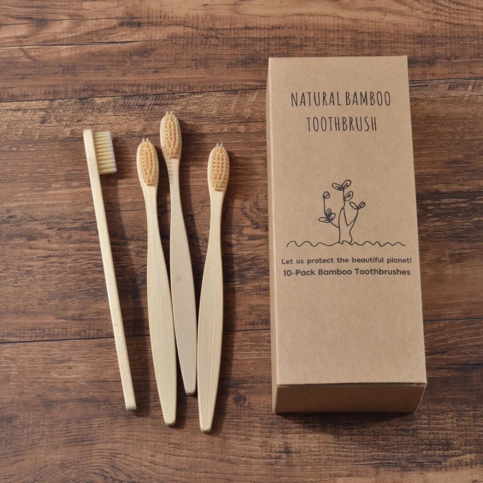 Personalized Natural Bamboo Toothbrush Set for All Ages - Etsy