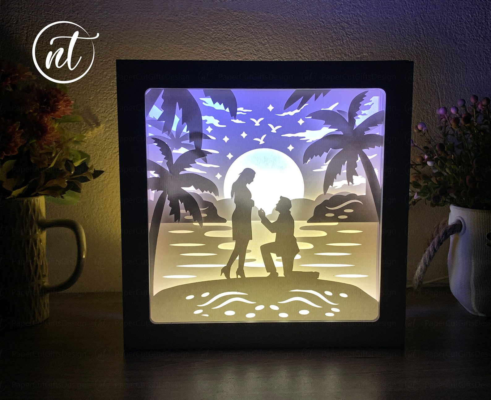 Love Story Shadow Lightbox SVG: Family Paper Cut Templates (digital ...