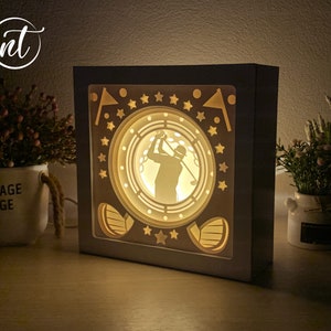 Golf Light Box Template,sports Paper Cut Shadow Box Template - Etsy