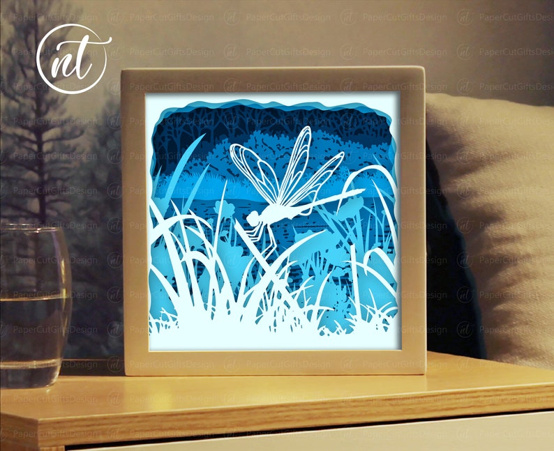 Dragonfly Lightbox Template: Paper Cut Shadow Box SVG (digital File) - Etsy
