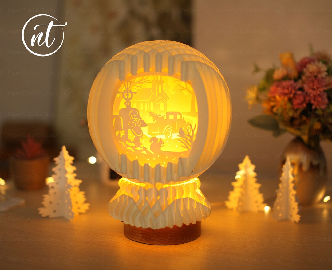 Christmas Truck Tree Sphere 3D SVG: Paper Cutting Template (digital ...