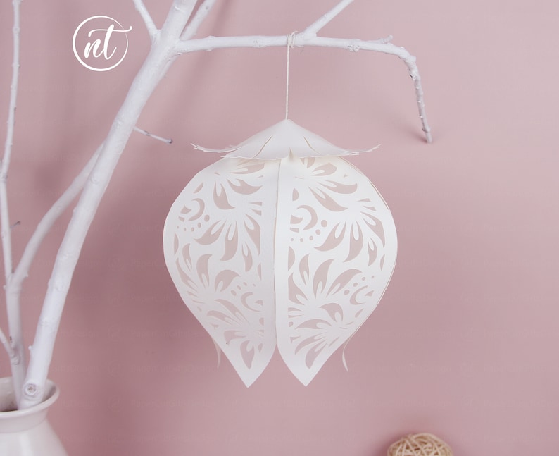Bell Paper Cut Lantern Template: Luminary SVG, PDF, PNG (digital ...