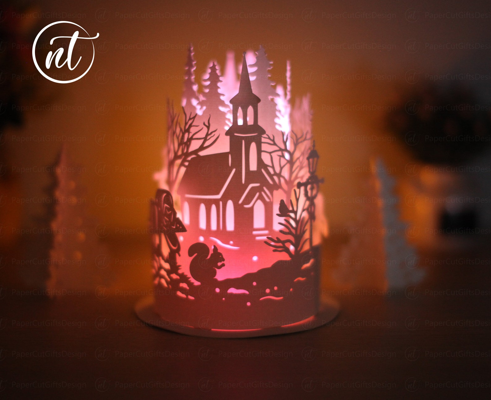 Merry Christmas Paper Lanterns Template Paper Cut Templates - Etsy