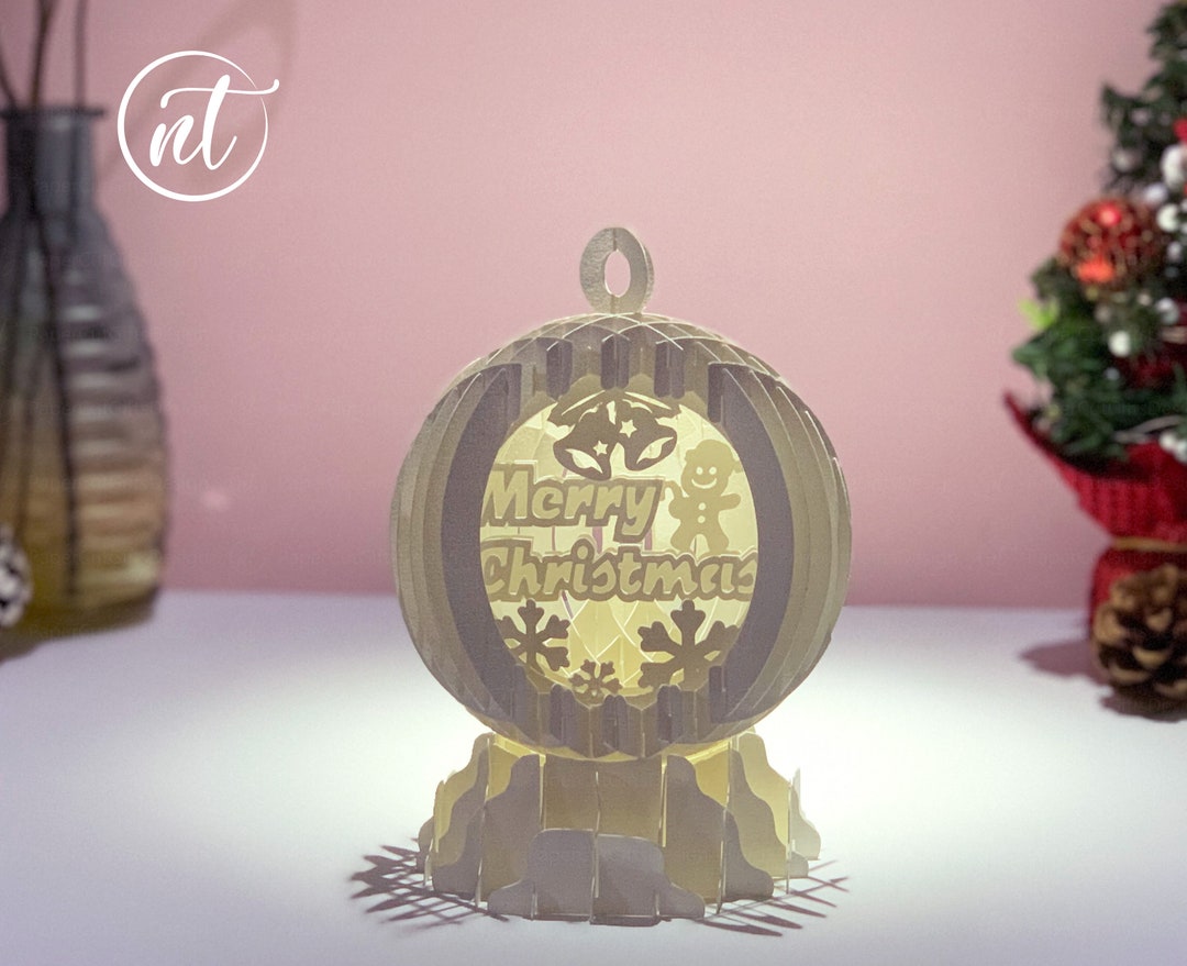 Sphere Christmas Popup Card: 3D Paper Cut Decoration (digital Download ...