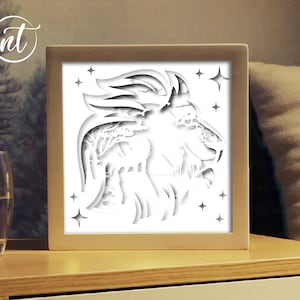 Löwe Lightbox Vorlage, Scherenschnitt Schattenbox Vorlage, Schattenbox ...