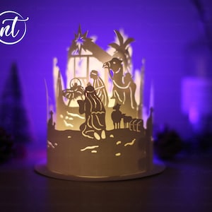 Paper Lantern Nativity of Jesus - Paper Cut Lamp for Christmas ...