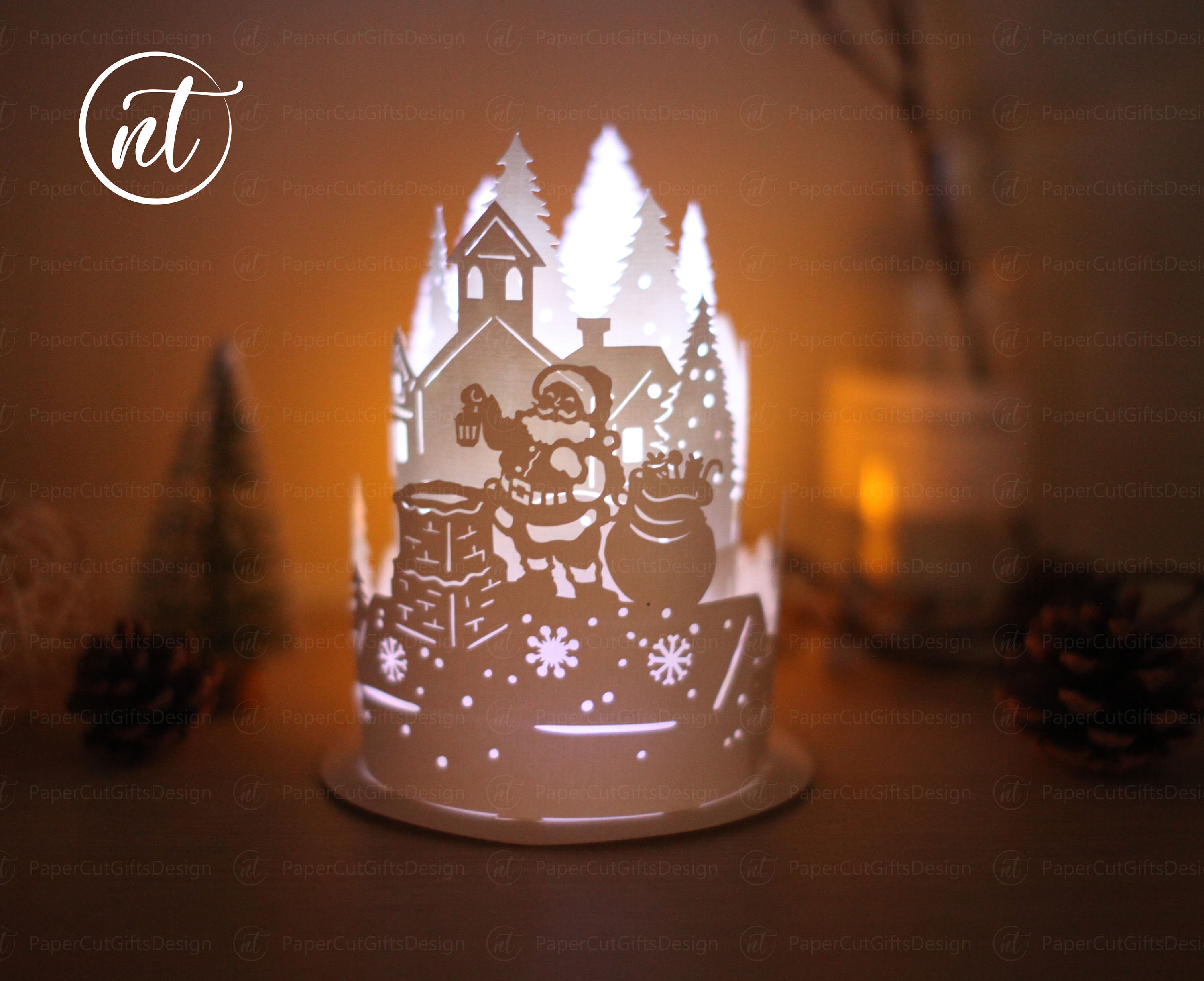 Paper Lantern Santa Claus SVG Christmas Paper Lanterns Xmas - Etsy