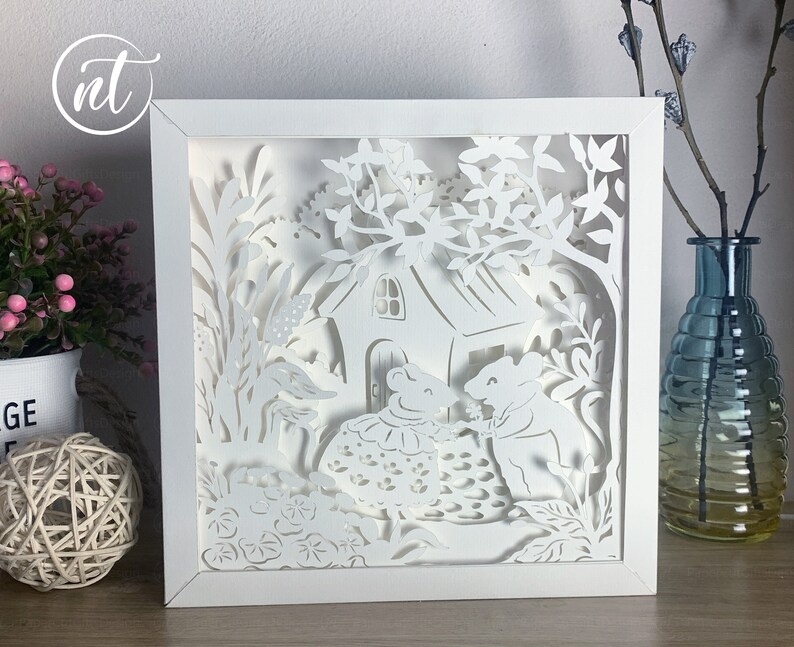 Mouse Couple Light Shadow Box Paper Cut Shadow Box Shadowbox - Etsy