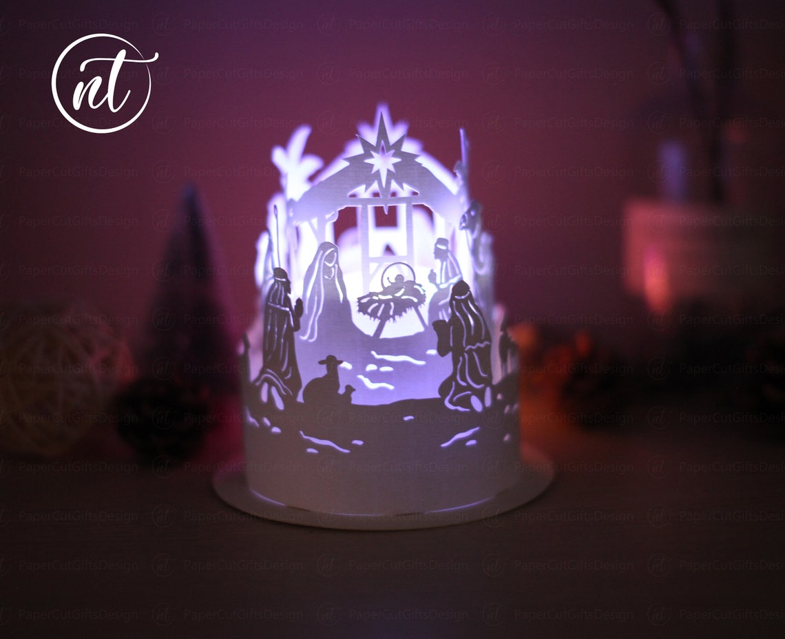 Paper Lantern Nativity of Jesus Paper Cut Lamp for Christmas - Etsy