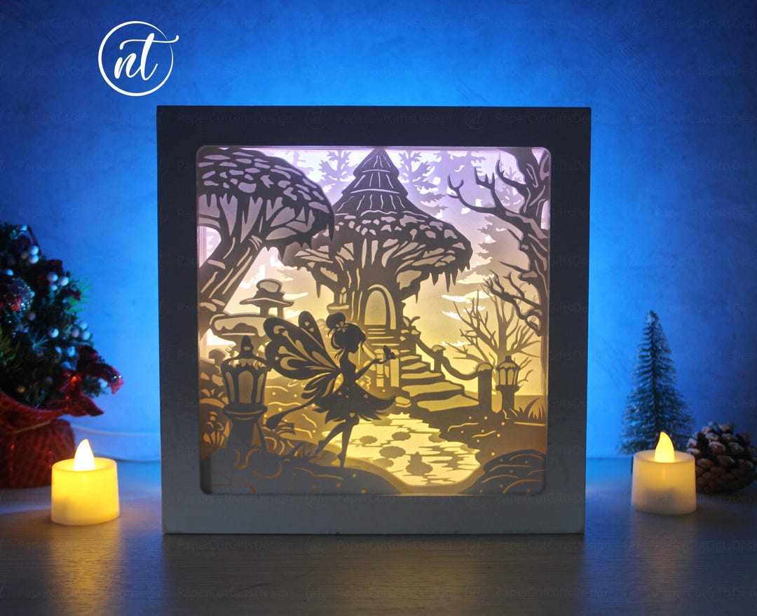 Winter Fairy Lightbox Template: Paper Cut Shadow Box (digital File) - Etsy