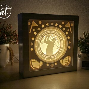Golf Light Box Template,sports Paper Cut Shadow Box Template - Etsy