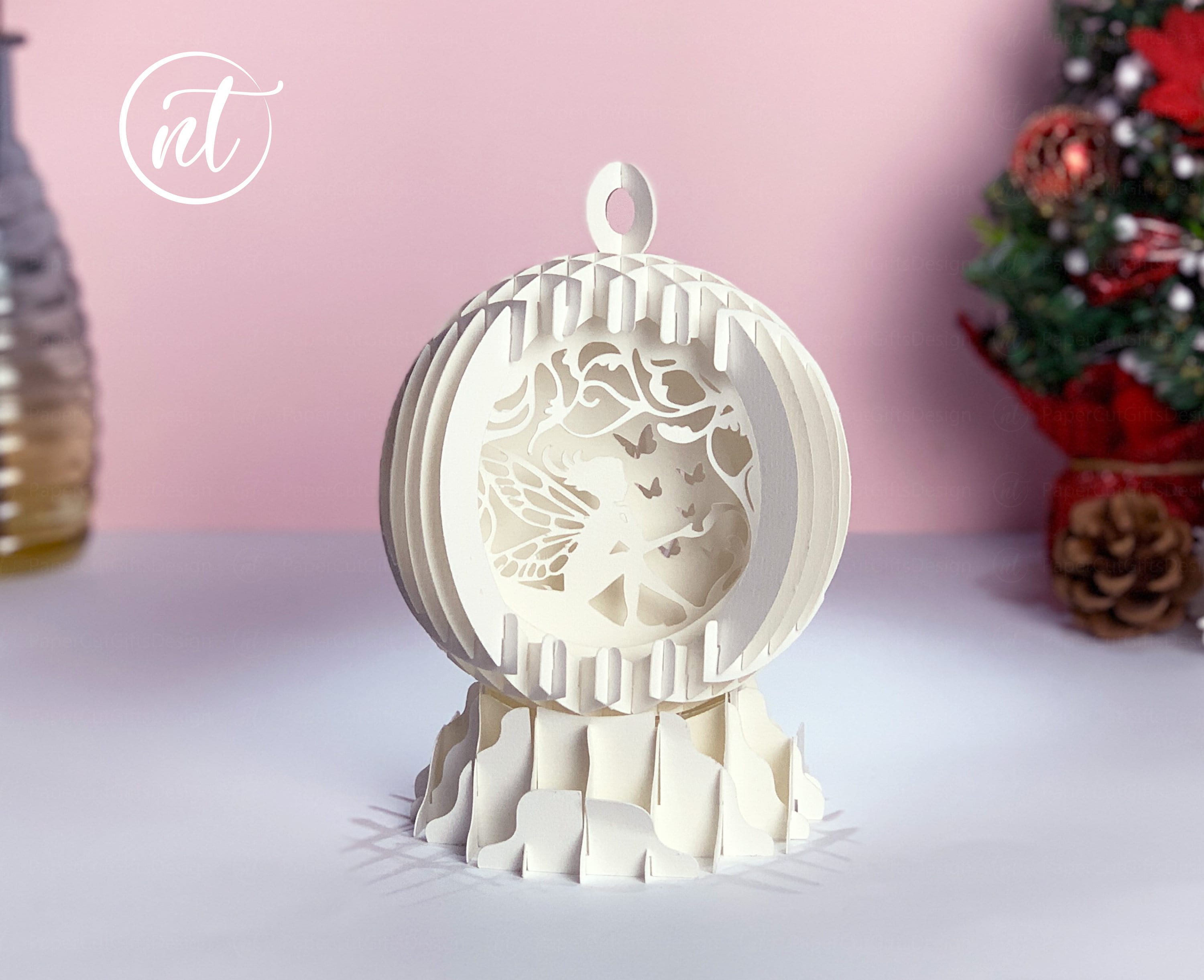 Fairy Christmas Sphere 3D Paper Cut Decoration (digital Download) - Etsy