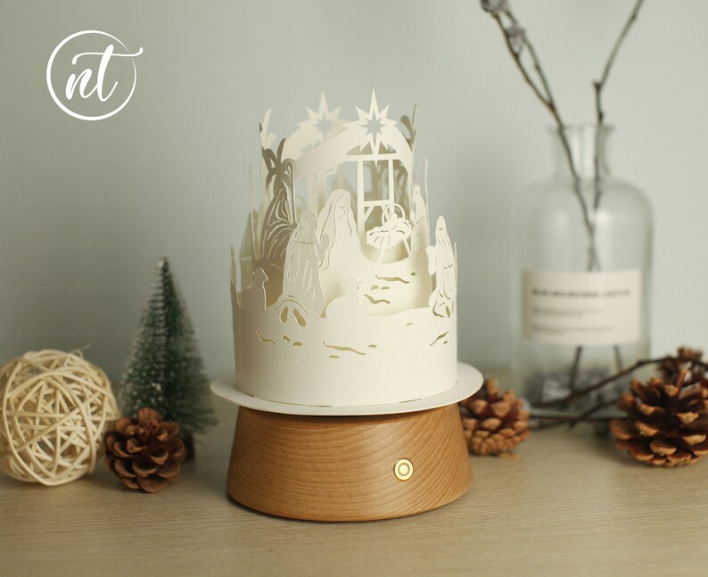 Paper Lantern Nativity of Jesus - Paper Cut Lamp for Christmas ...