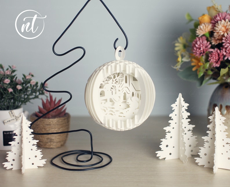 Merry Christmas Sphere Popup Mini SVG Merry Christmas Paper - Etsy