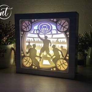 Basketball Shadow Box,sports Lightbox SVG, Paper Cut Shadow Box ...