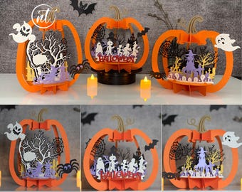Papercraft Pumpkin Lantern Template, DIY Halloween Decoration (PDF ...