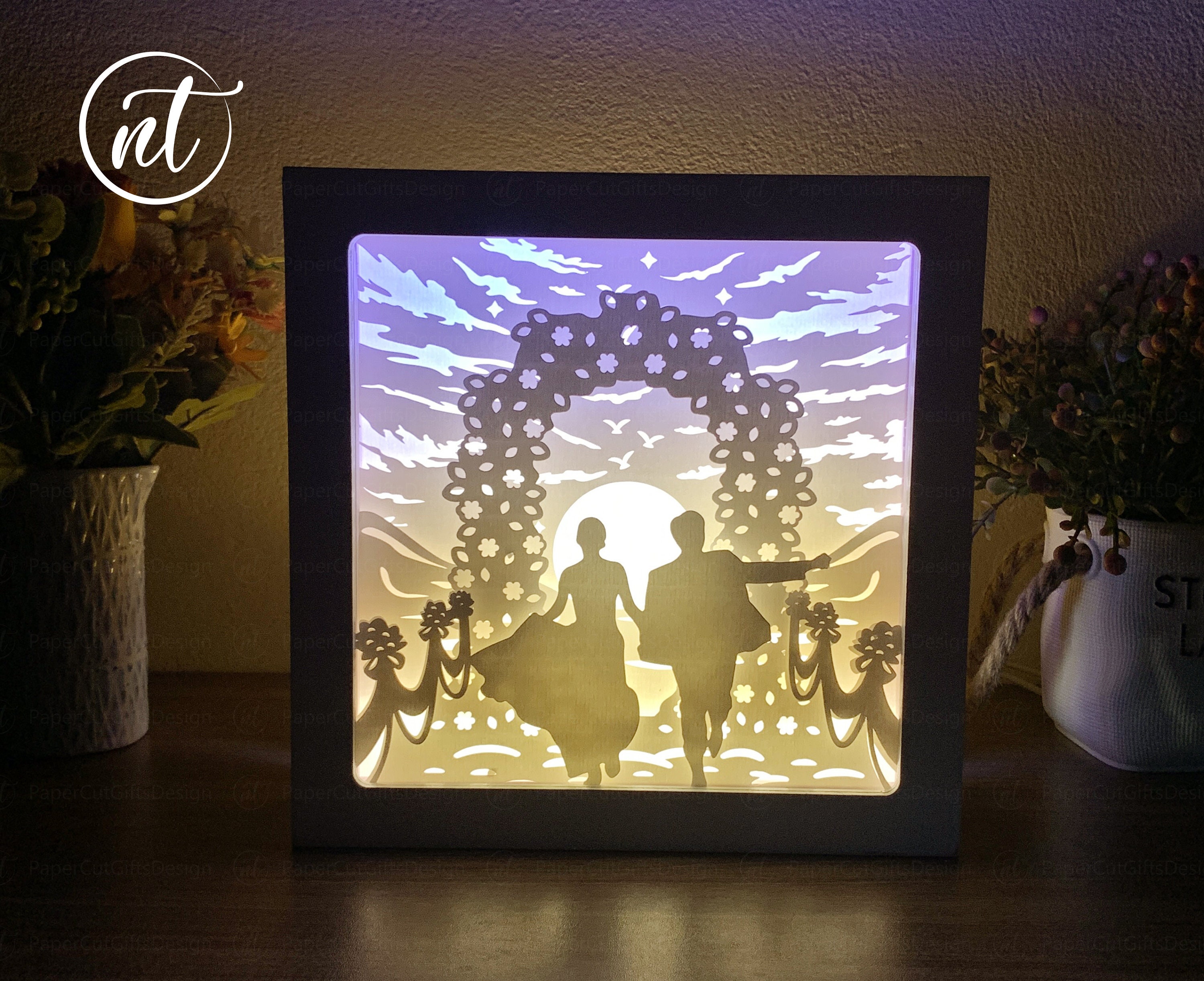 Love Story Shadow Lightbox SVG: Family Paper Cut Templates (digital ...
