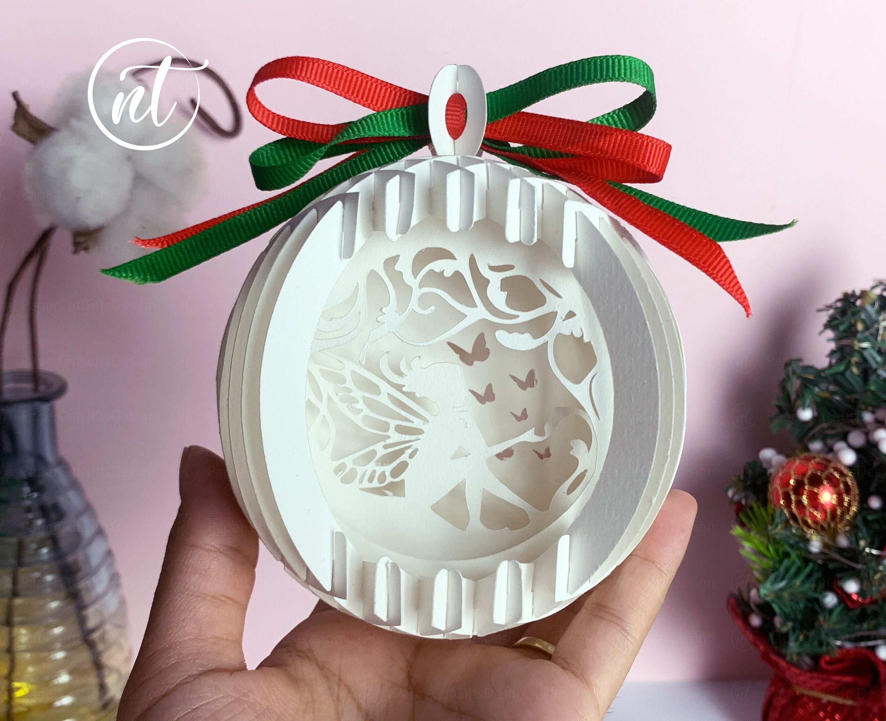 Fairy Christmas Sphere 3D Paper Cut Decoration (digital Download) - Etsy