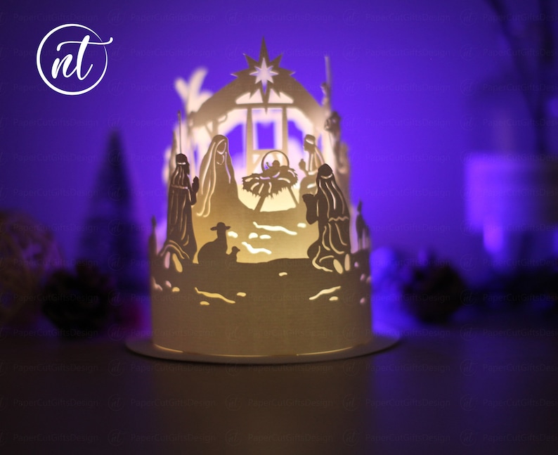 Paper Lantern Nativity of Jesus - Paper Cut Lamp for Christmas ...