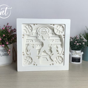 Basketball Shadow Box,sports Lightbox SVG, Paper Cut Shadow Box ...