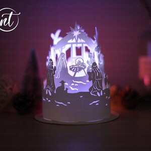 Paper Lantern Nativity of Jesus - Paper Cut Lamp for Christmas ...