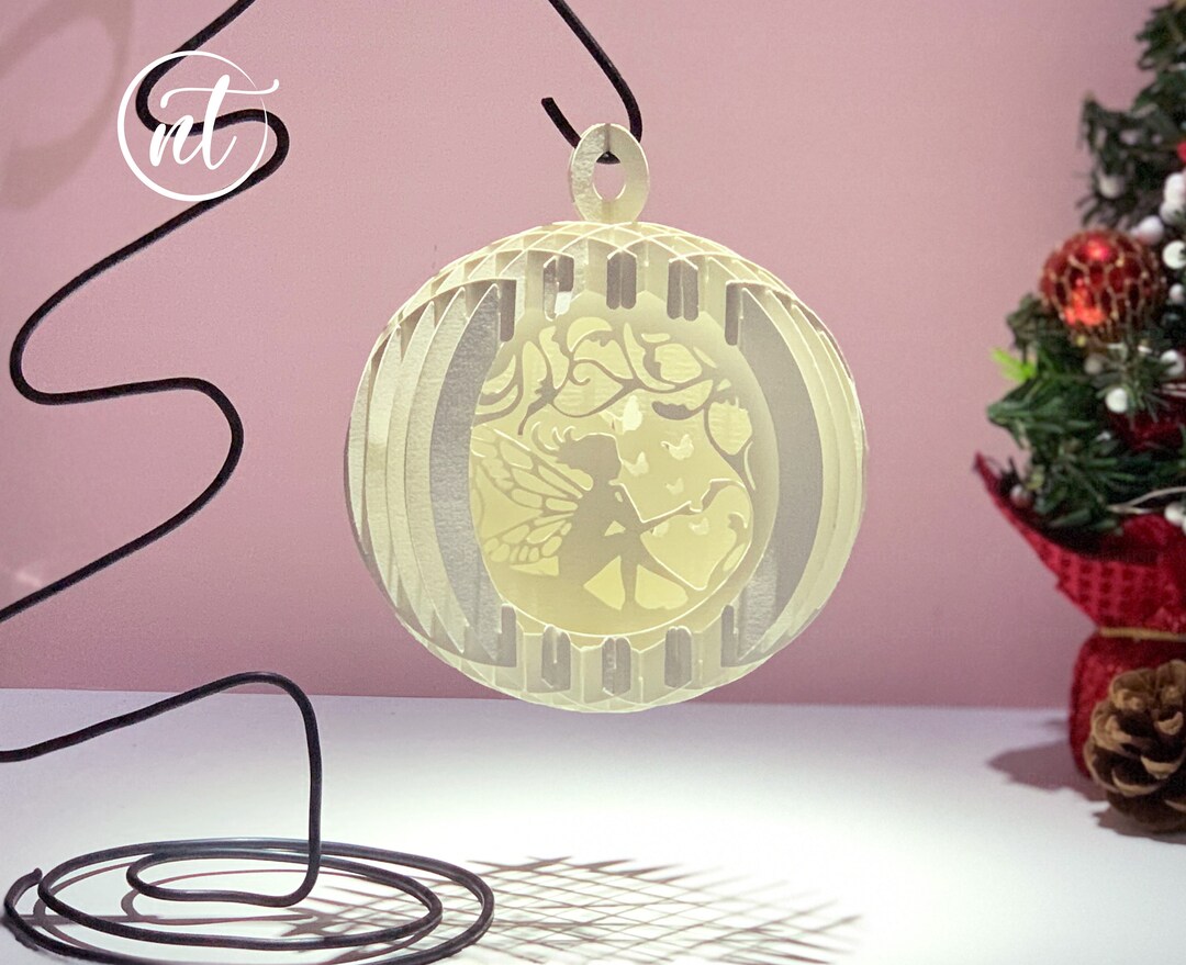 Fairy Christmas Sphere 3D Paper Cut Decoration (digital Download) - Etsy