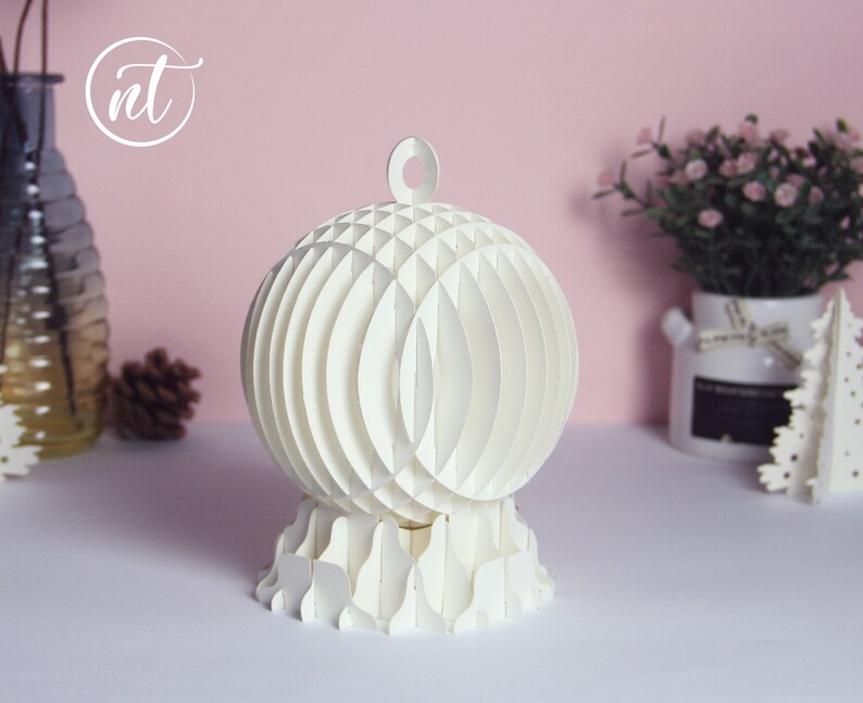 Santa's Reindeer Sphere 3D Paper Cut Template - Christmas Pop-up ...