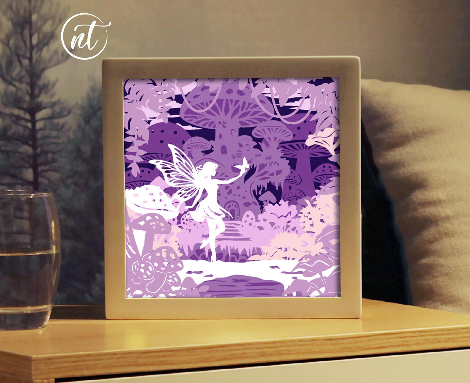 Fairy Forest Lightbox Template, Paper Cut Shadow Box (svg, Pdf, Png ...