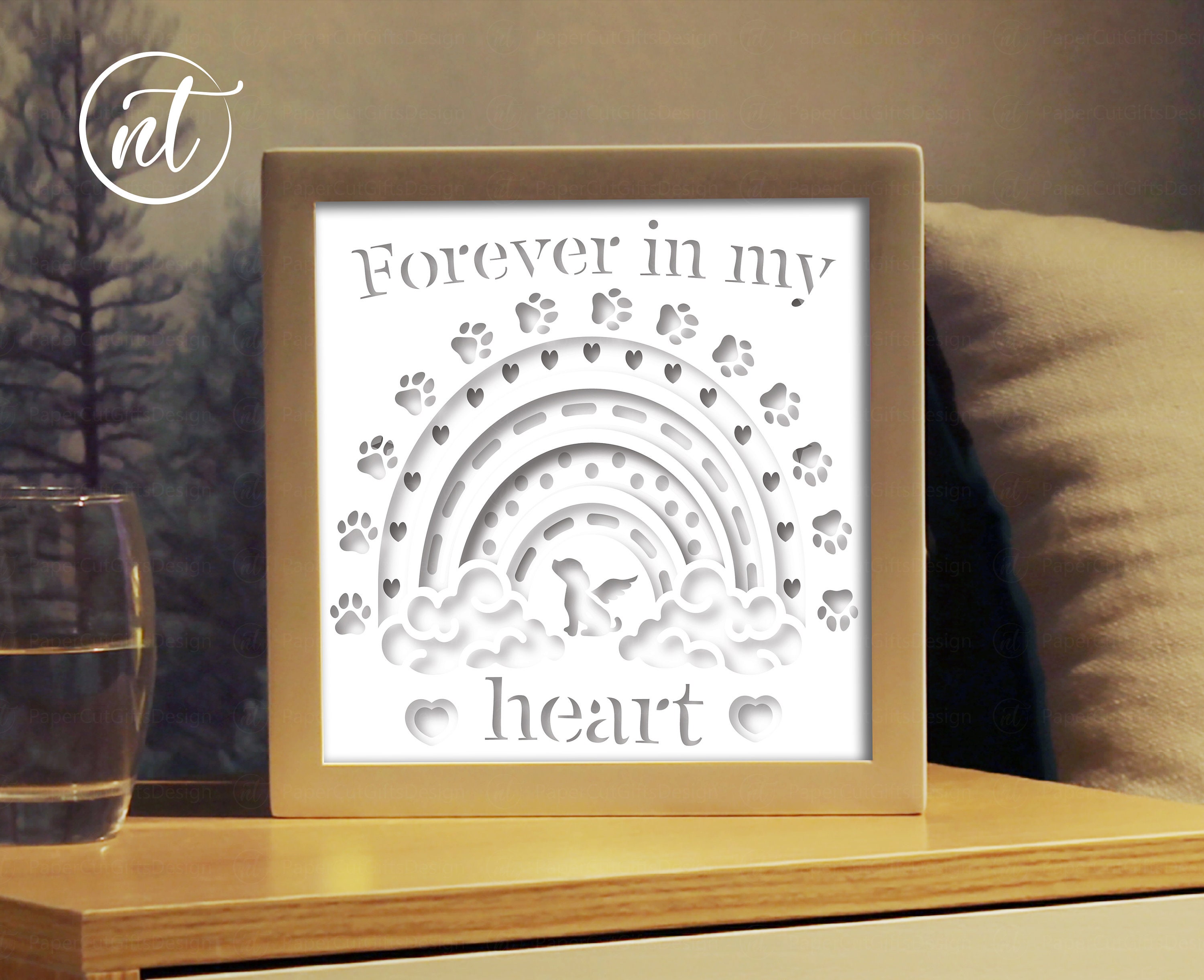 3D Dog Memorial Day Rainbow Shadow Box for Cricut Forever in - Etsy