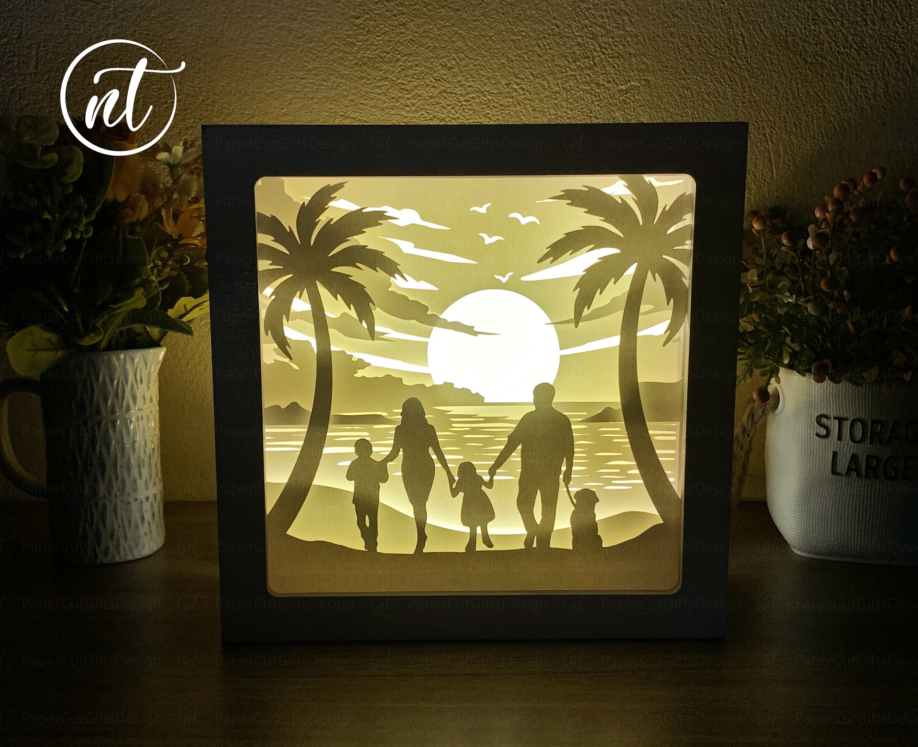 Love Story Shadow Lightbox SVG: Family Paper Cut Templates (digital ...