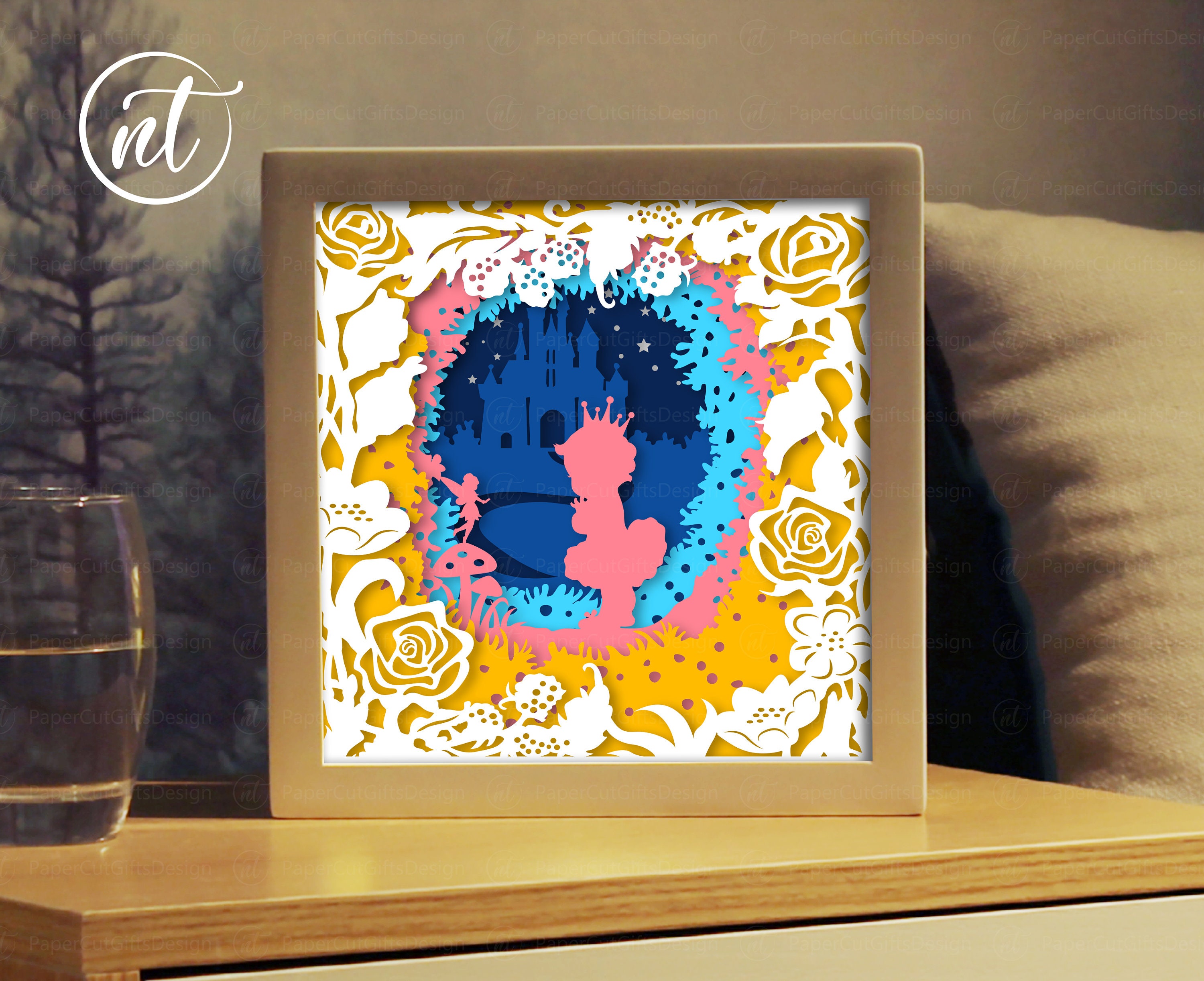 Baby Princess Shadow Box Template: Paper Cut Light Box SVG, PDF, PNG - Etsy