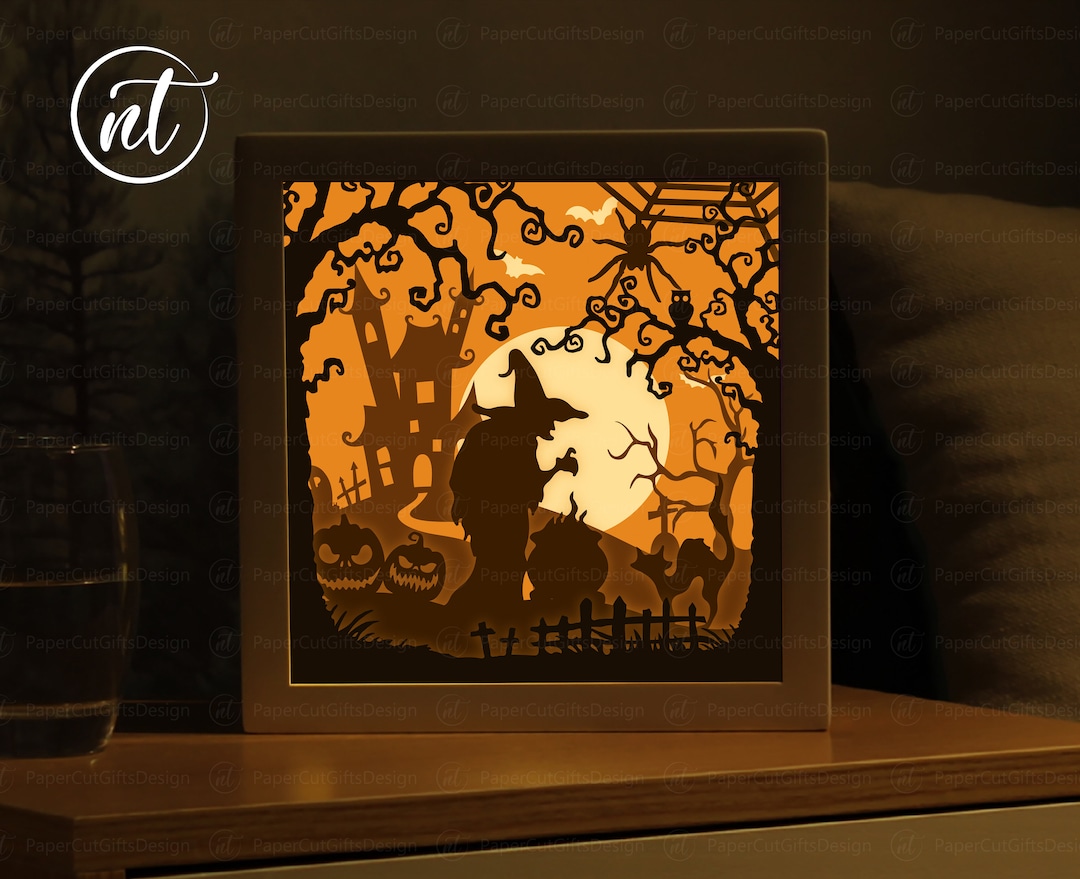 Halloween Lightbox Template: Paper Cut Shadow Box (SVG, PDF, PNG) - Etsy
