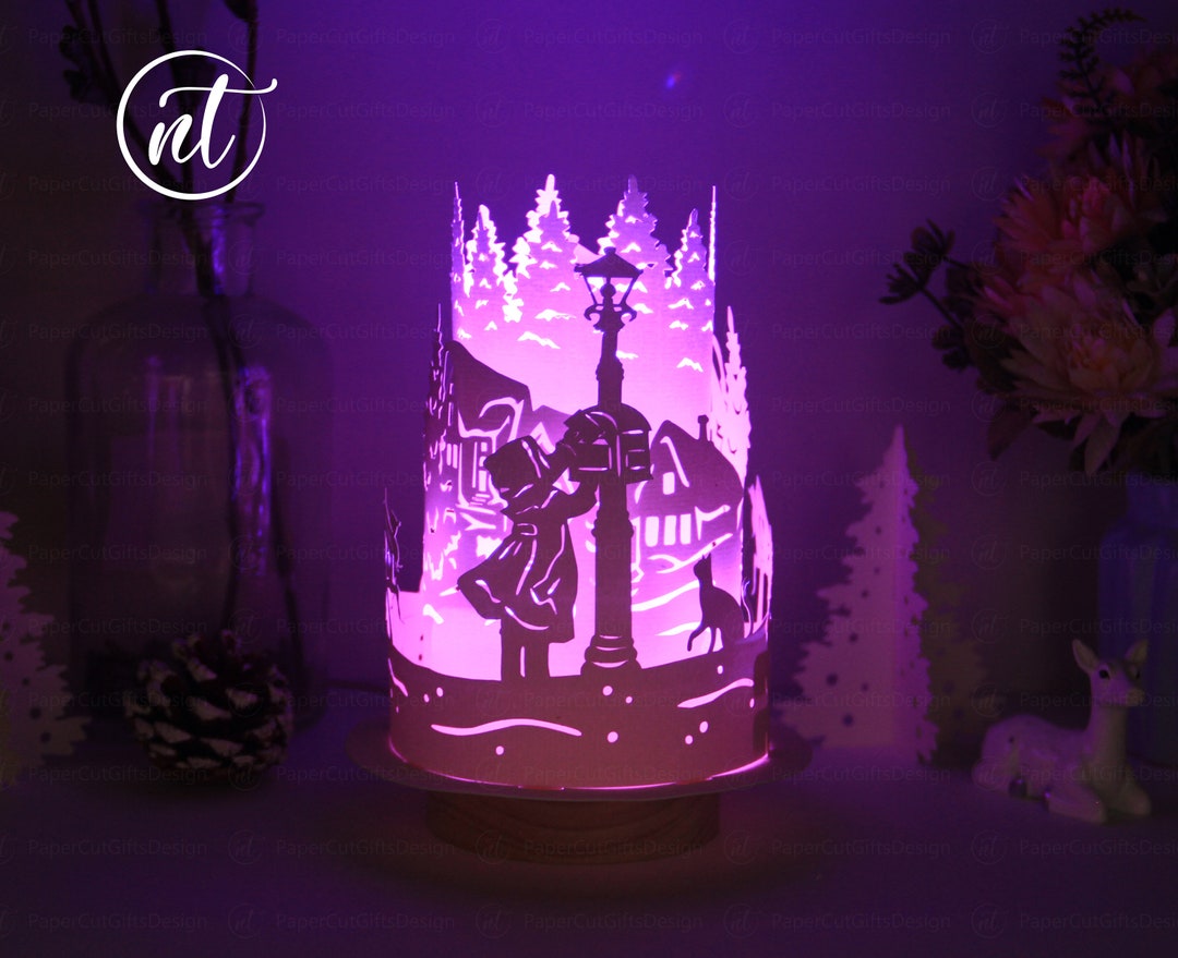 Christmas Paper Lantern SVG: Girl Sending Letter to Santa (digital File ...