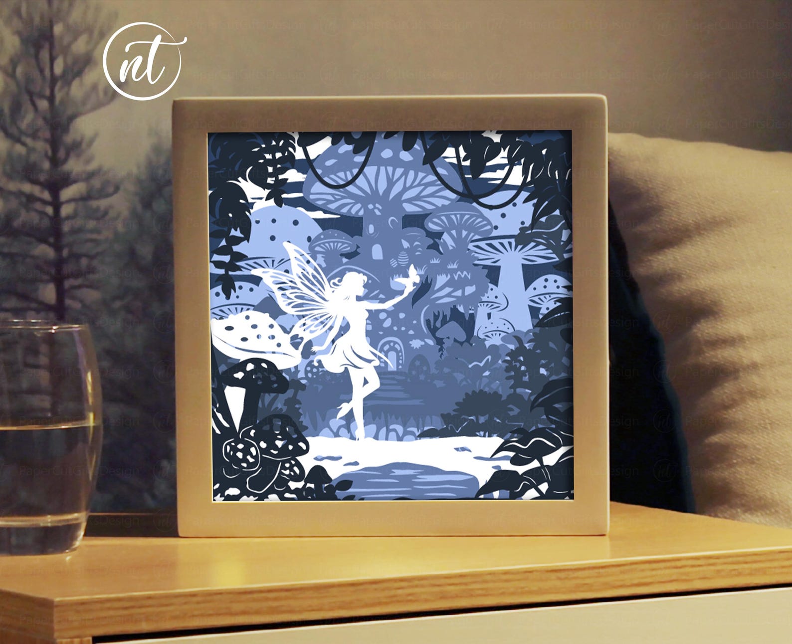 Fairy Forest Lightbox Template, Paper Cut Shadow Box (svg, Pdf, Png ...
