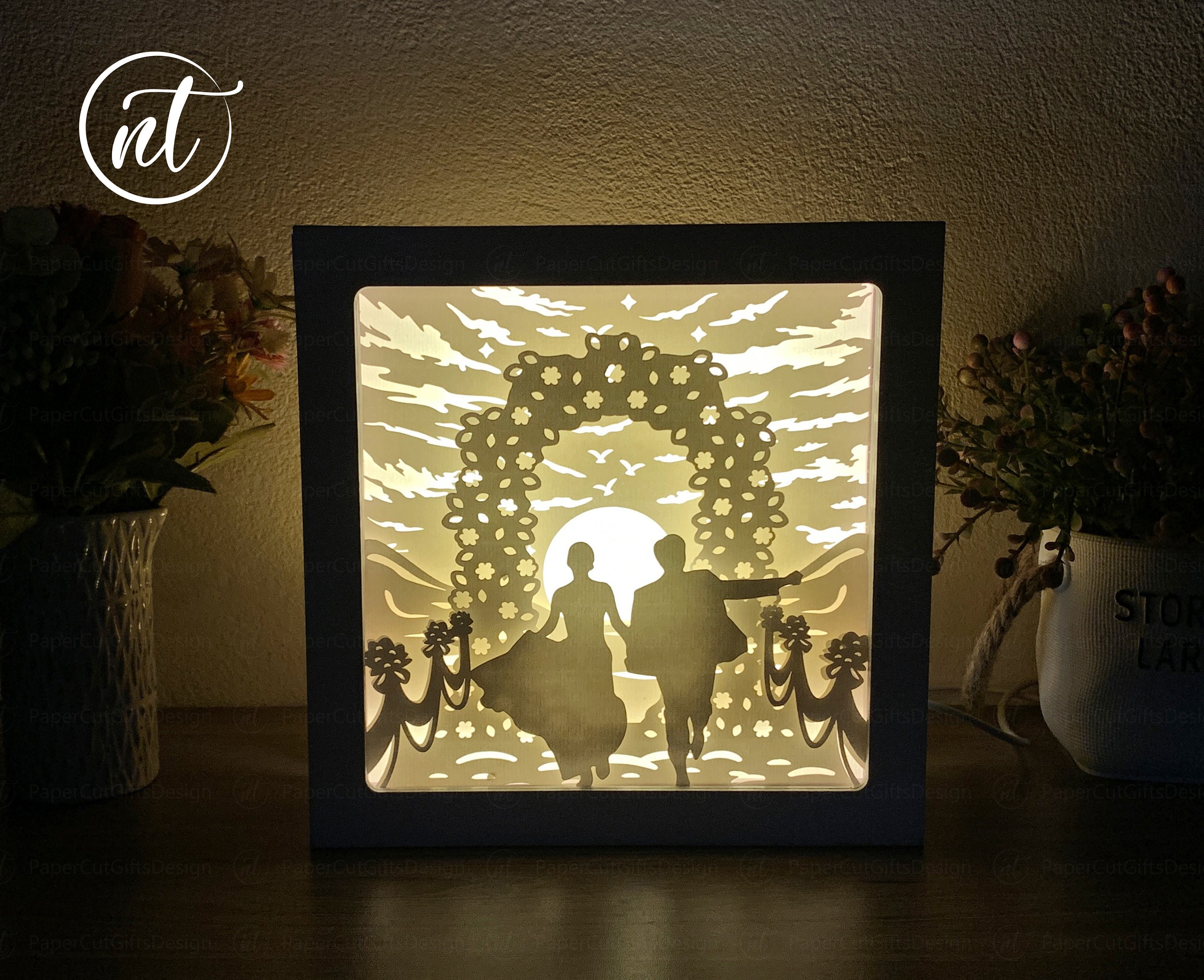 Love Story Shadow Lightbox SVG: Family Paper Cut Templates (digital ...