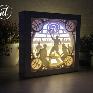 Basketball Shadow Box,sports Lightbox SVG, Paper Cut Shadow Box ...