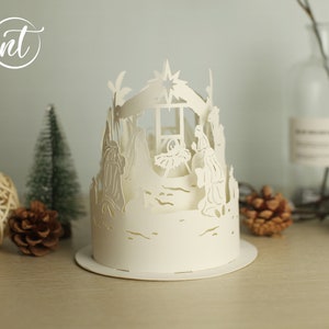Paper Lantern Nativity of Jesus - Paper Cut Lamp for Christmas ...